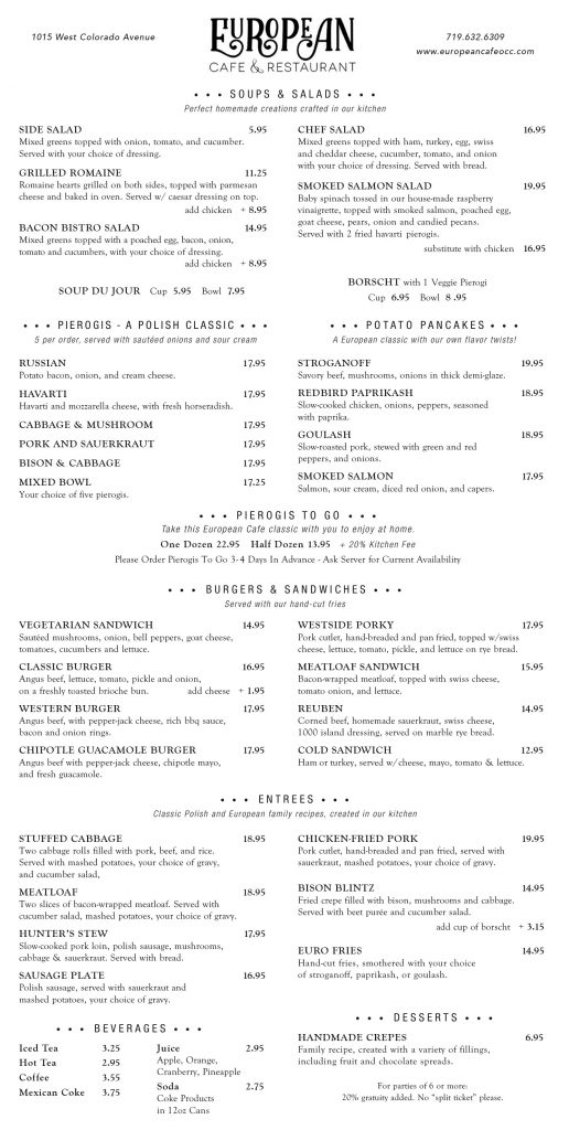 Our Delicious Lunches – European Cafe